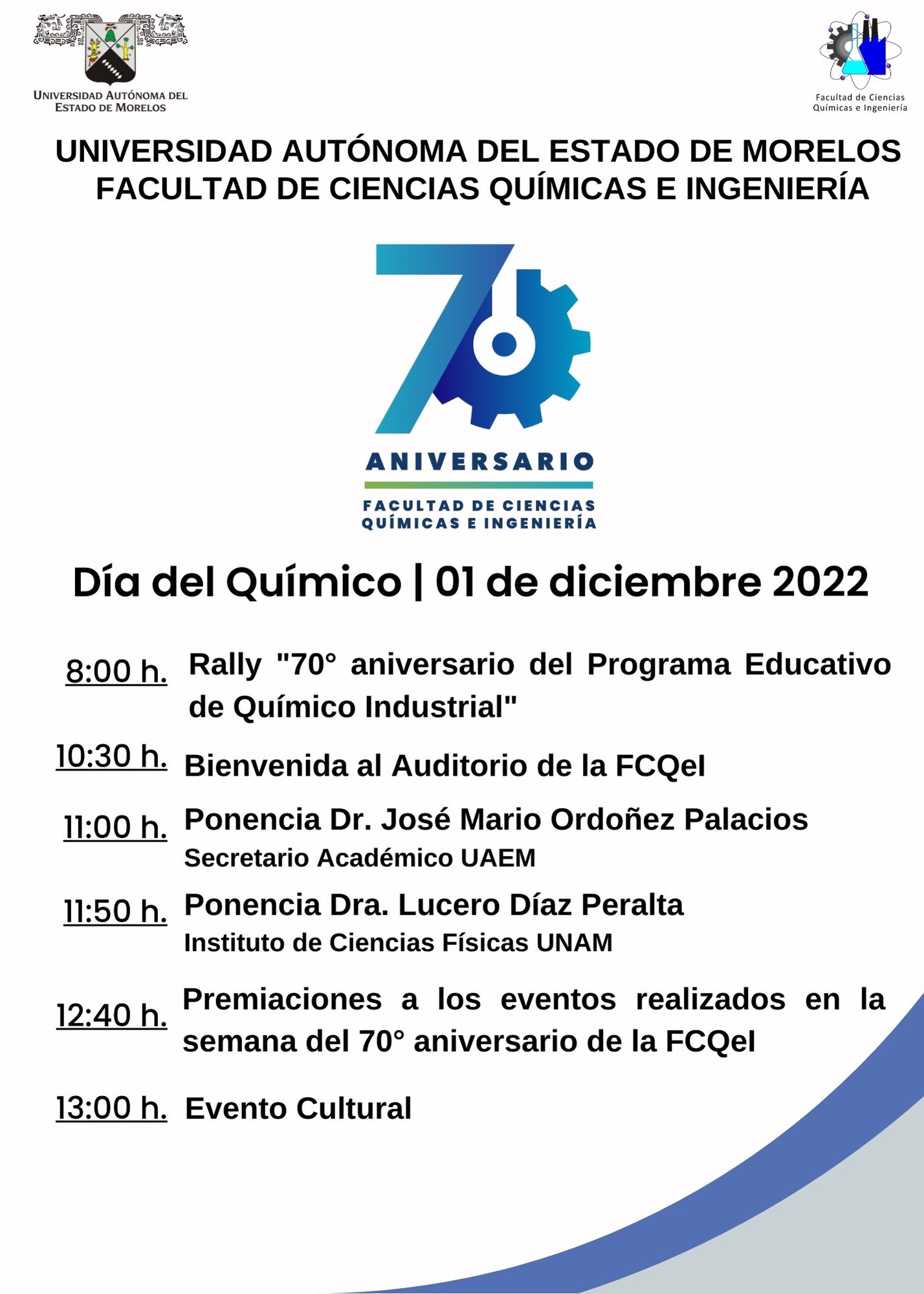 70 Aniversario Facultad de Ciencias Químicas e Ingeniería - Facultad de ...